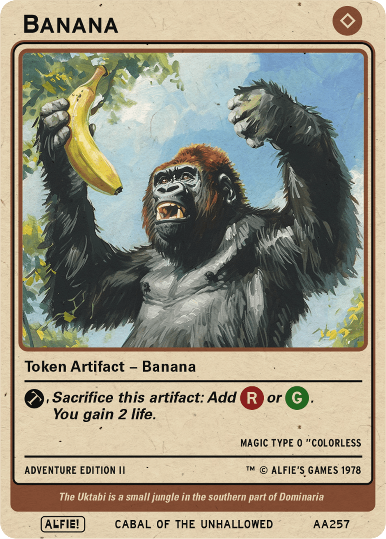 Banana token Magic mtg | Custom Retro Style | Alfies!
