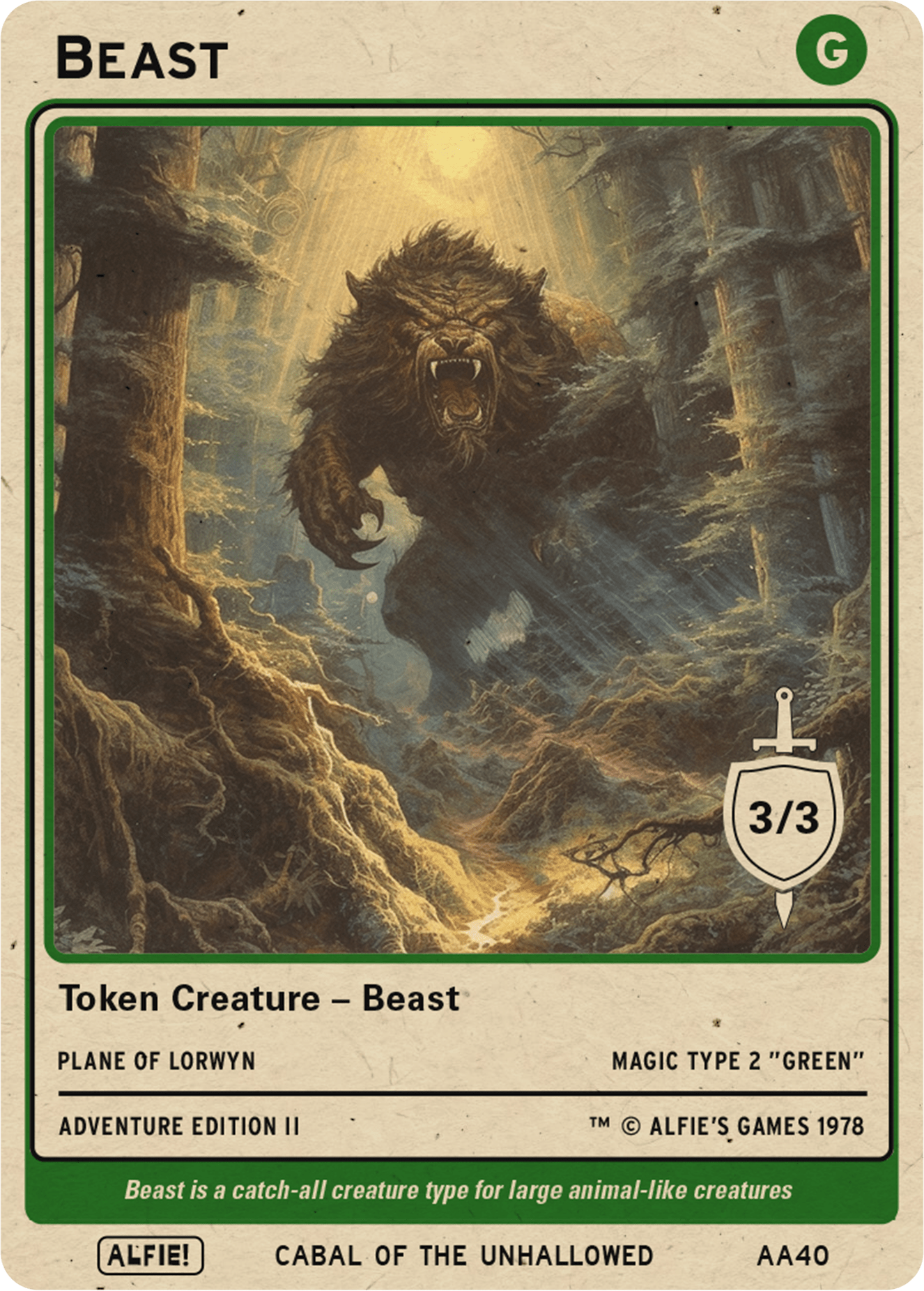 Beast 3/3 Token – Alfies