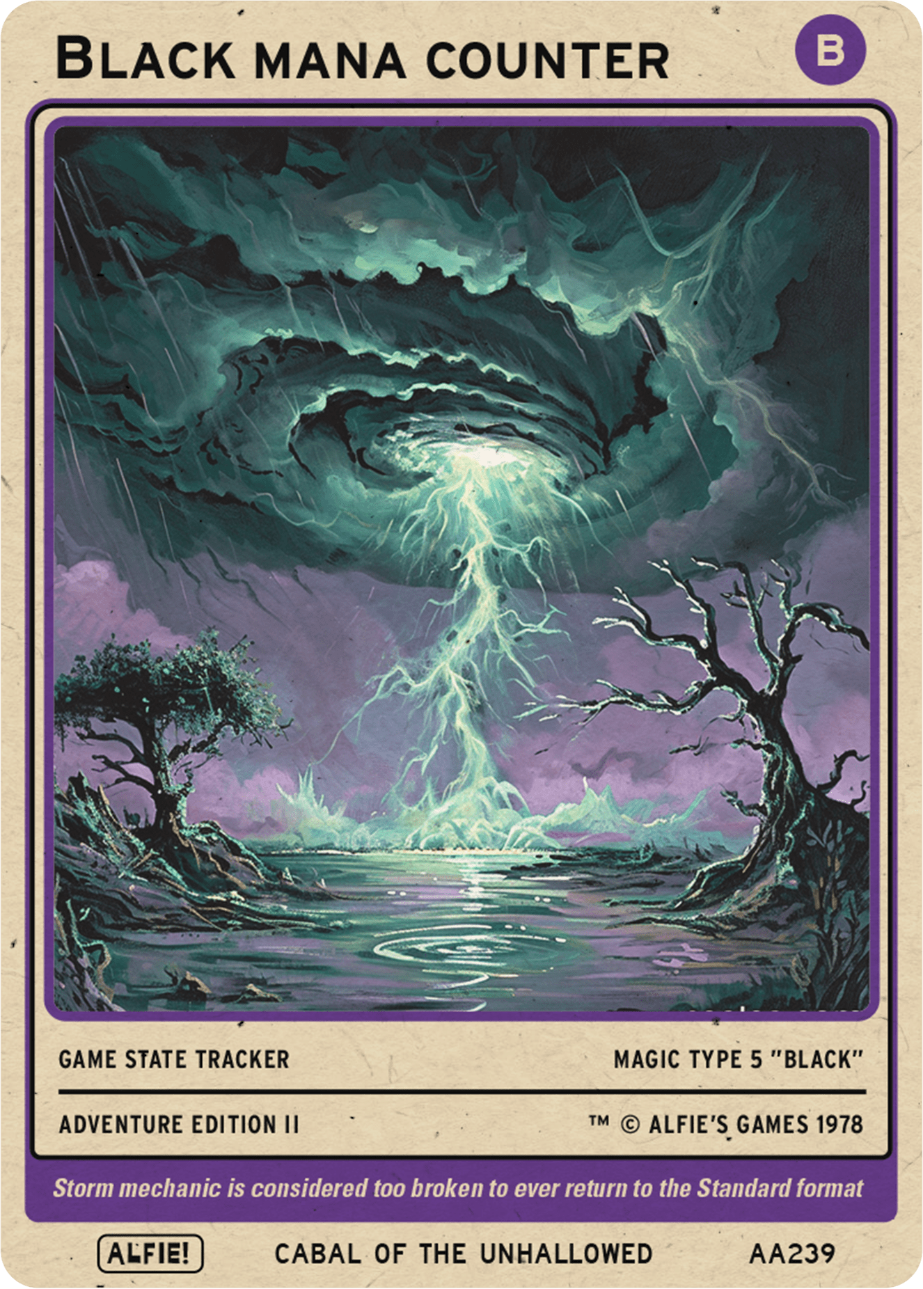Black Mana Counter token Magic mtg | Custom Retro Style | Alfies!
