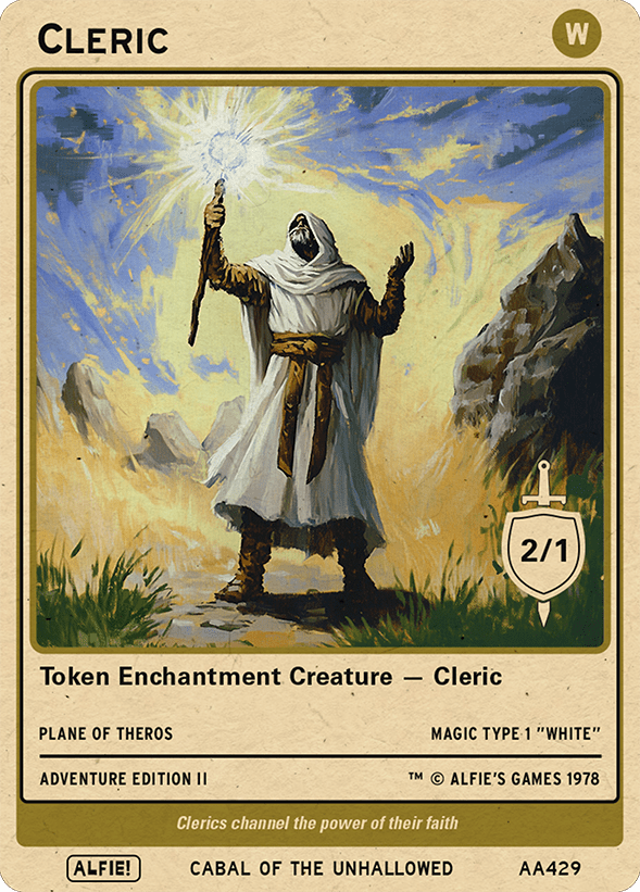 Cleric Magic mtg Token – Alfies