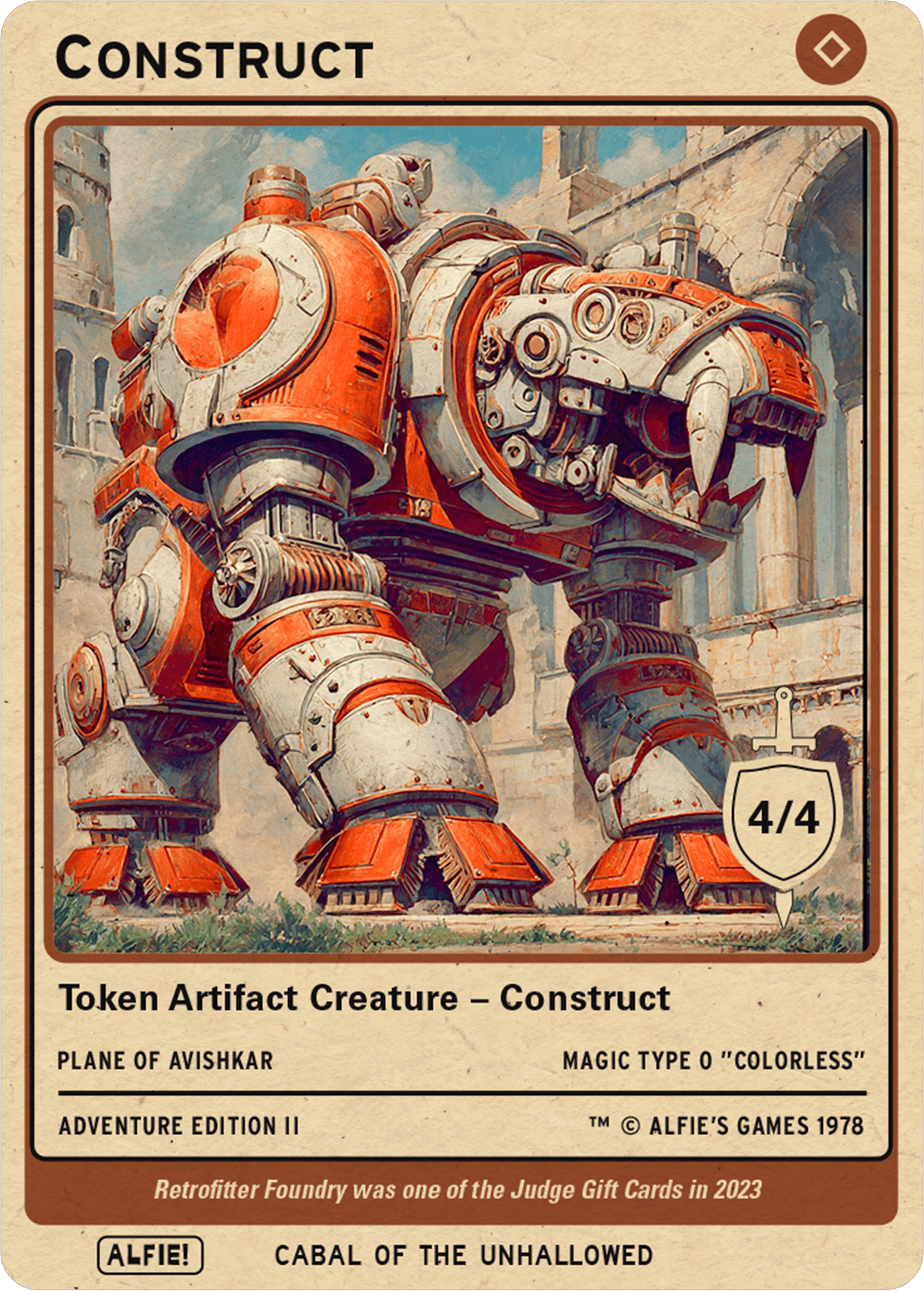 Construct 4/4 Magic mtg Token – Alfies