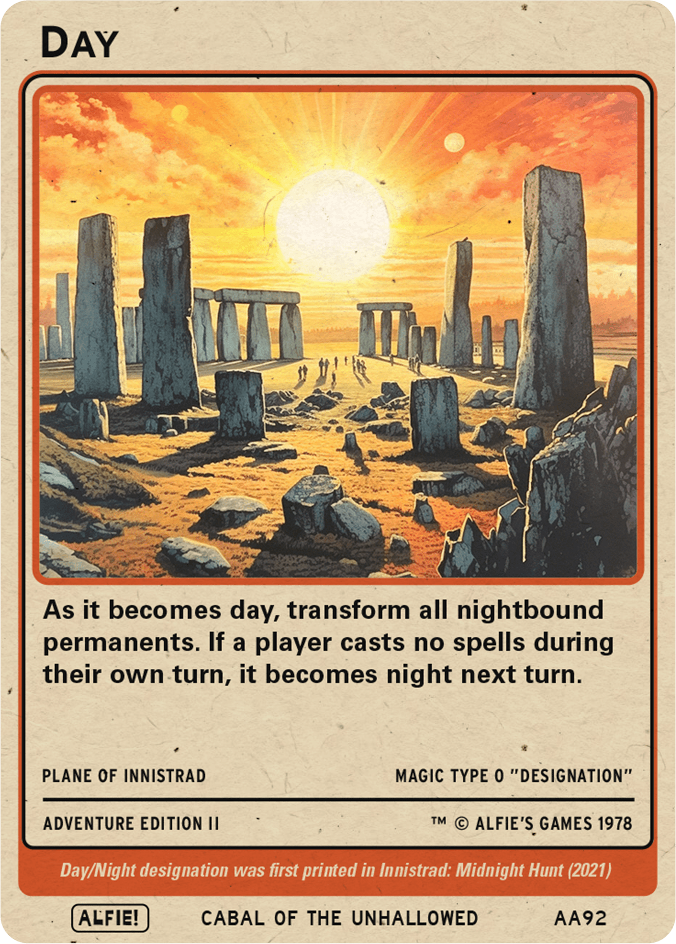 Day & Night token Magic mtg | Custom Retro Style | Alfies!