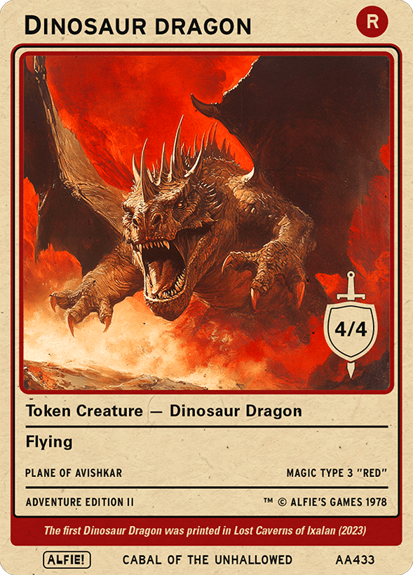 Dinosaur Dragon Magic mtg Token – Alfies