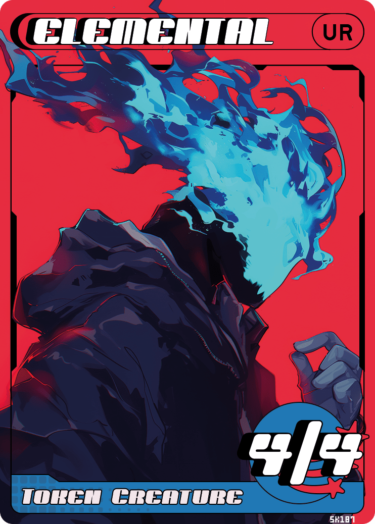 Elemental Blue Red token Magic mtg | Custom Anime Style | Alfies!