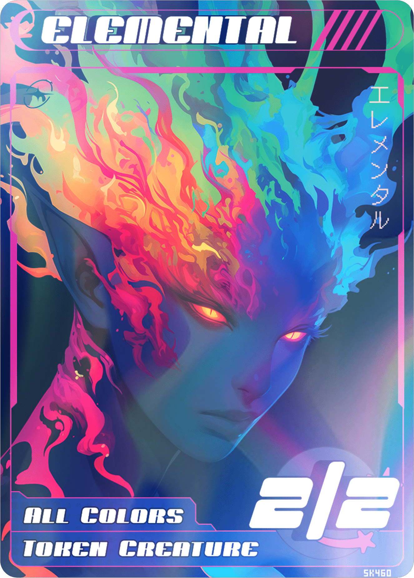 Elementals Five Colors Foil mtg Magic token – Alfies