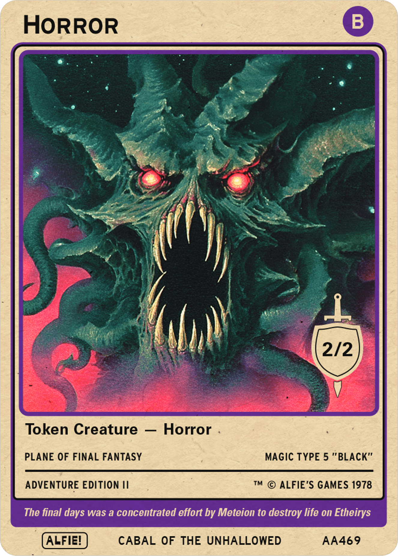 Horror 2/2 Magic mtg Token – Alfies