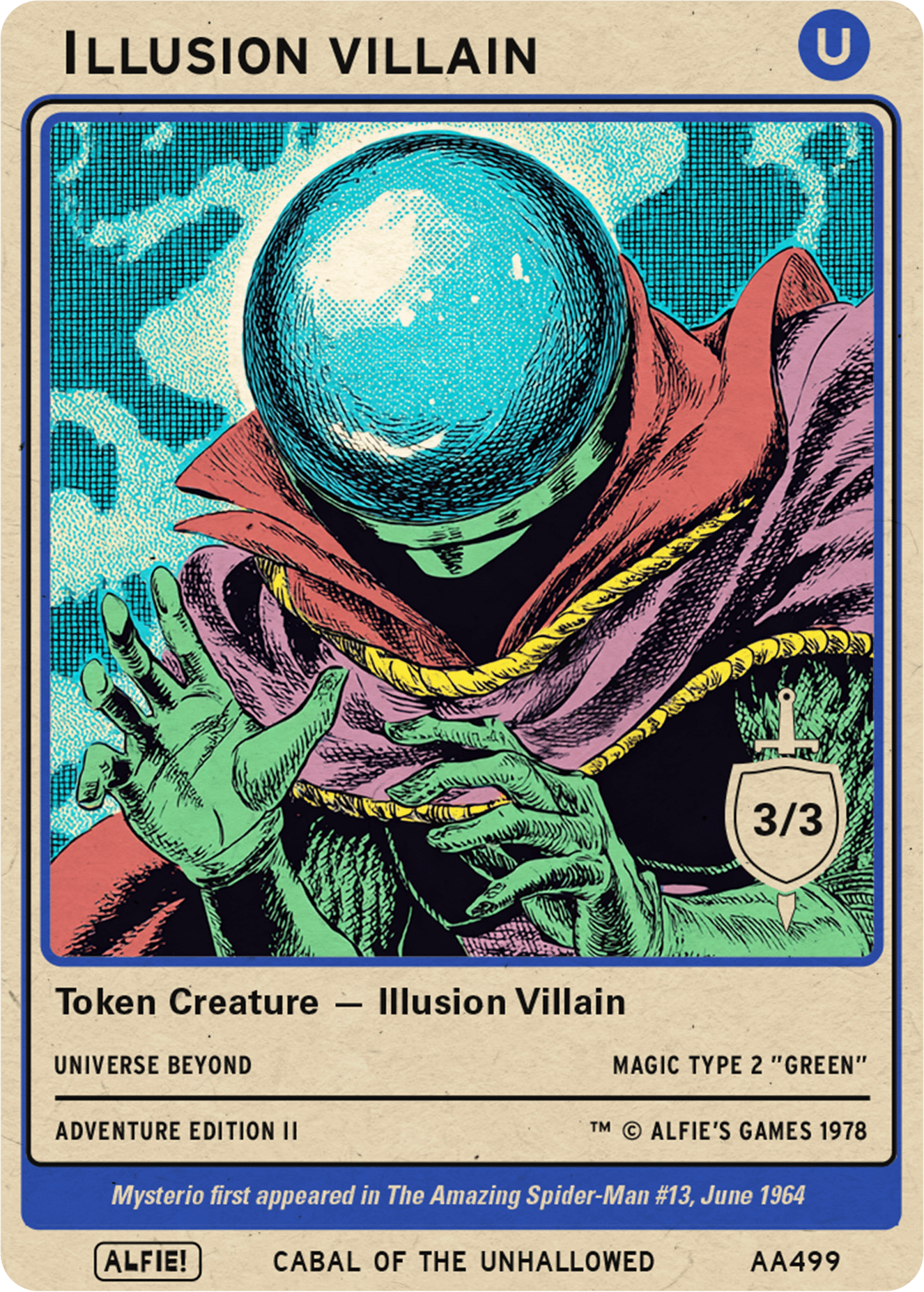 Illusion Villain token Magic mtg | Custom Retro Style | Alfies!