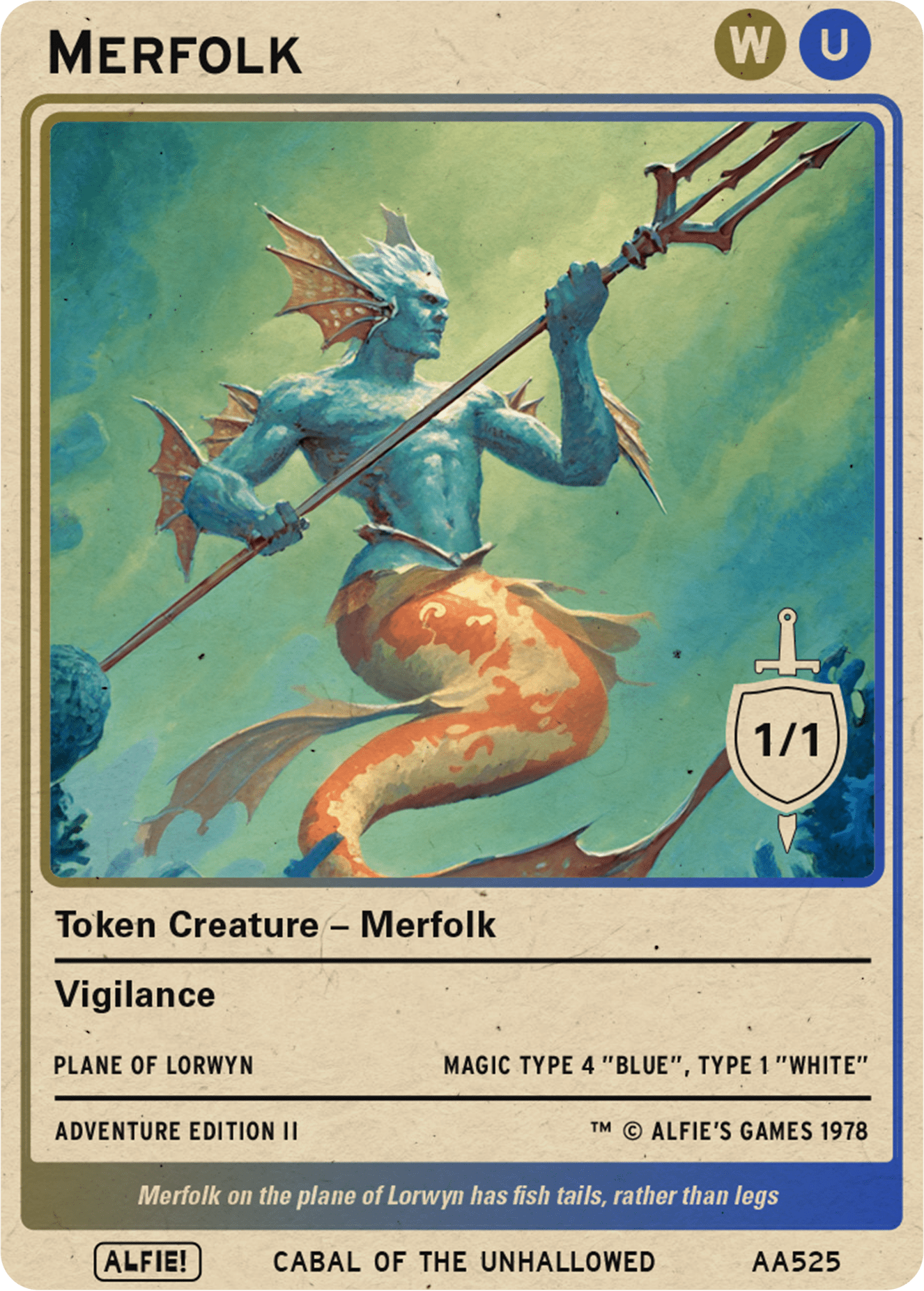 Merfolk Blue White Creature Token – Alfies