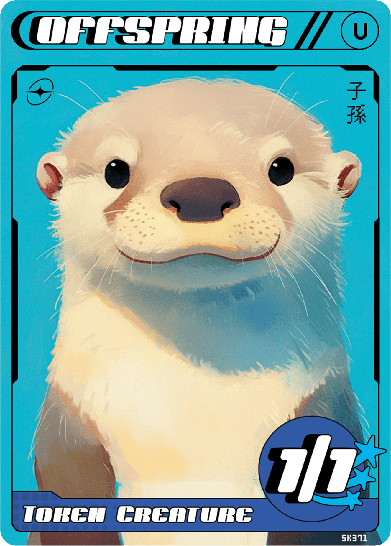 Offspring Otter Blue token Magic mtg | Custom Anime Style | Alfies!