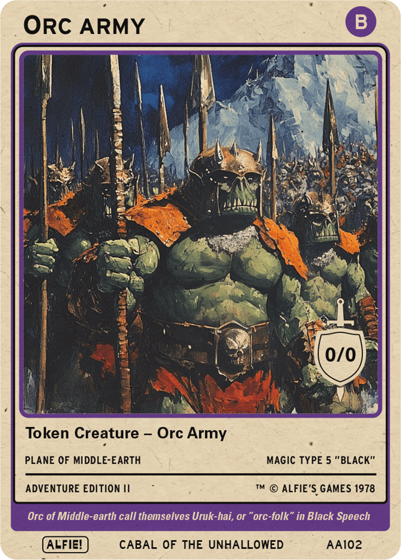 Orc Army token Magic mtg | Custom Retro Style | Alfies!
