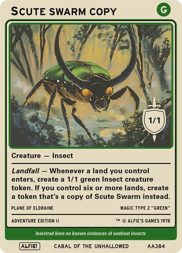 Scute Swarm token Magic mtg | Custom Retro Style | Alfies!