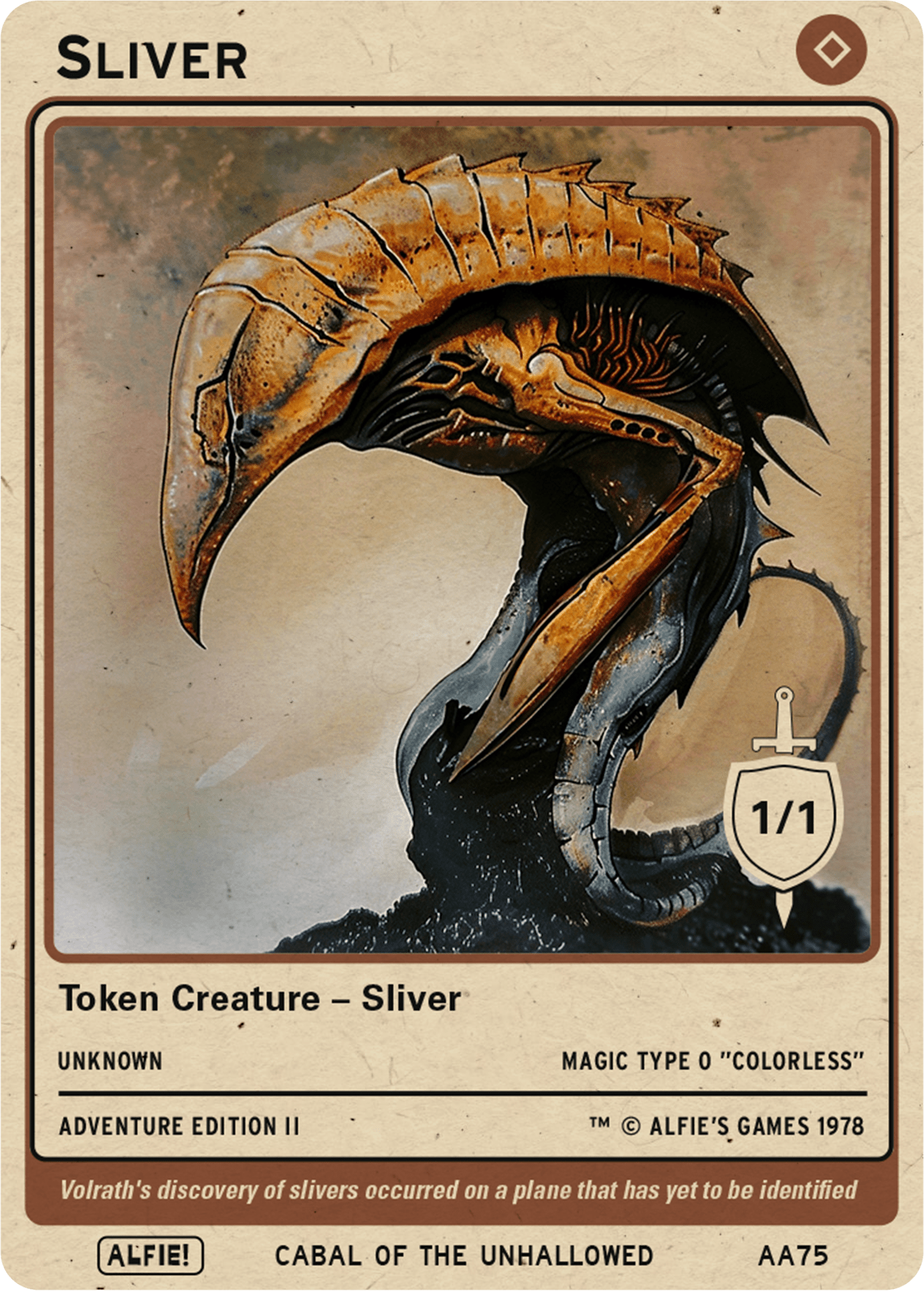 Sliver token Magic mtg | Custom Retro Style | Alfies!