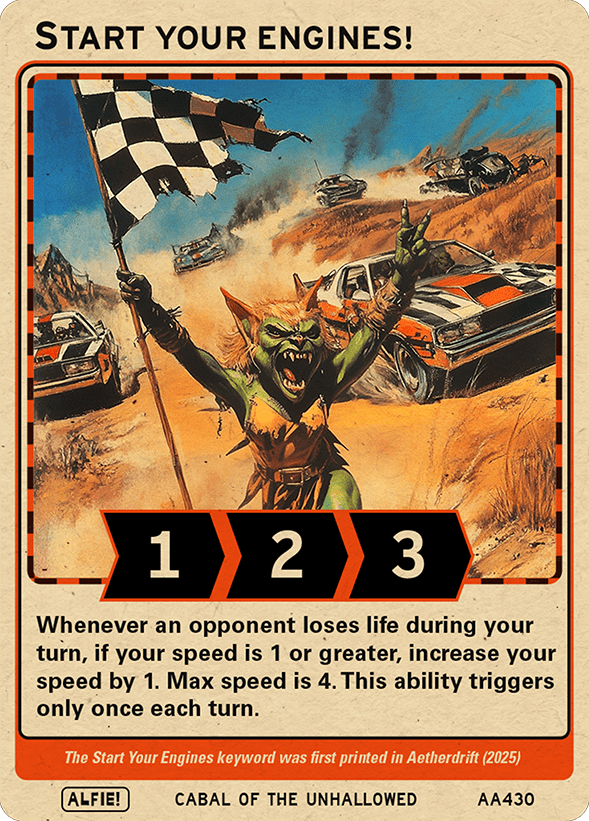 Start Your Engines / Max Speed Magic mtg Token – Alfies