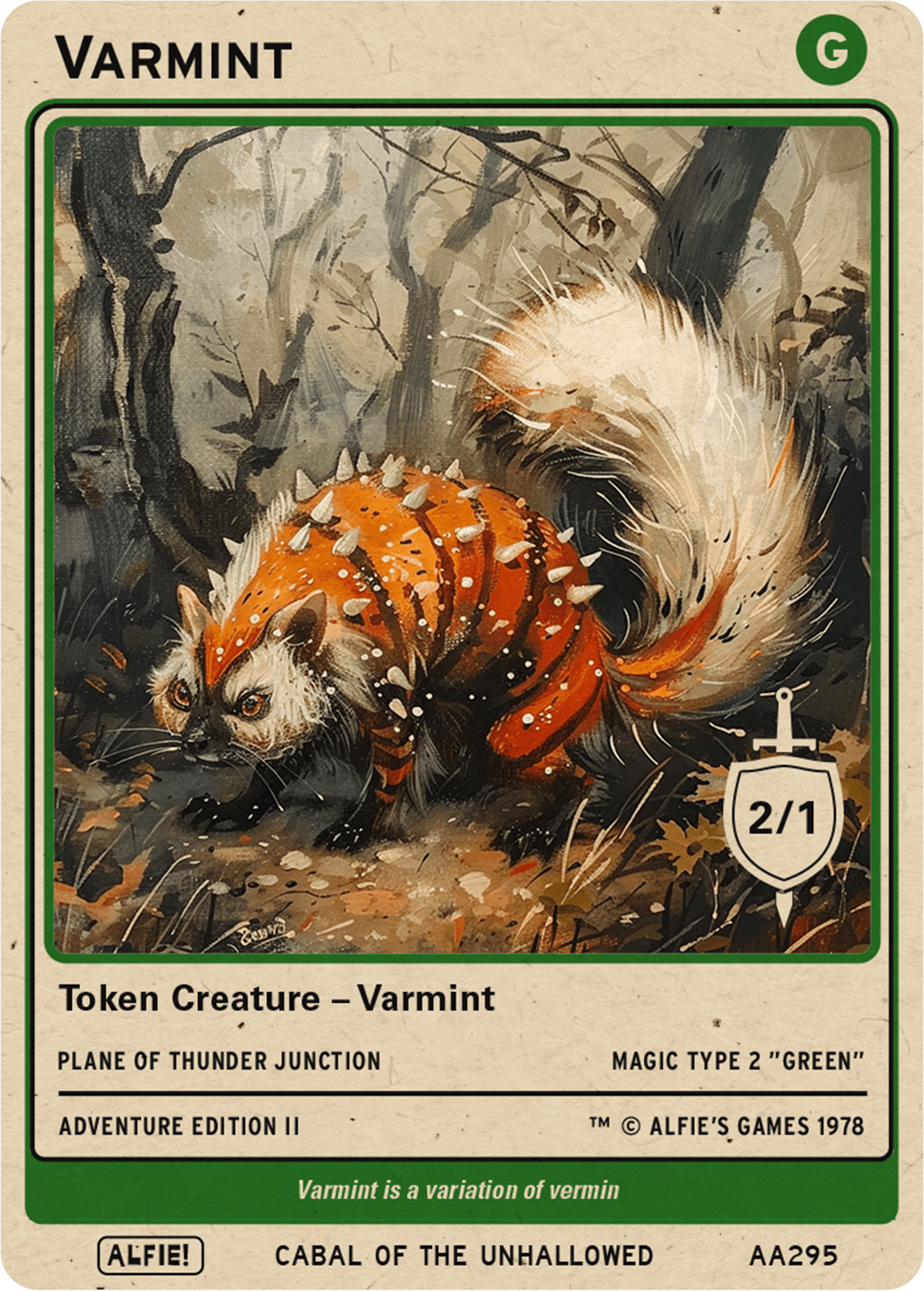Varmint token Magic mtg | Custom Retro Style | Alfies!