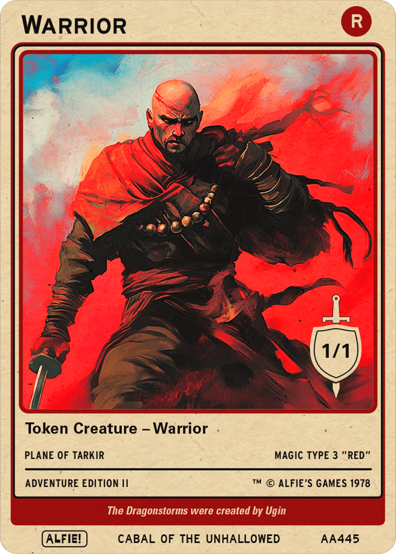 Warrior Red token Magic mtg | Custom Retro Style | Alfies!