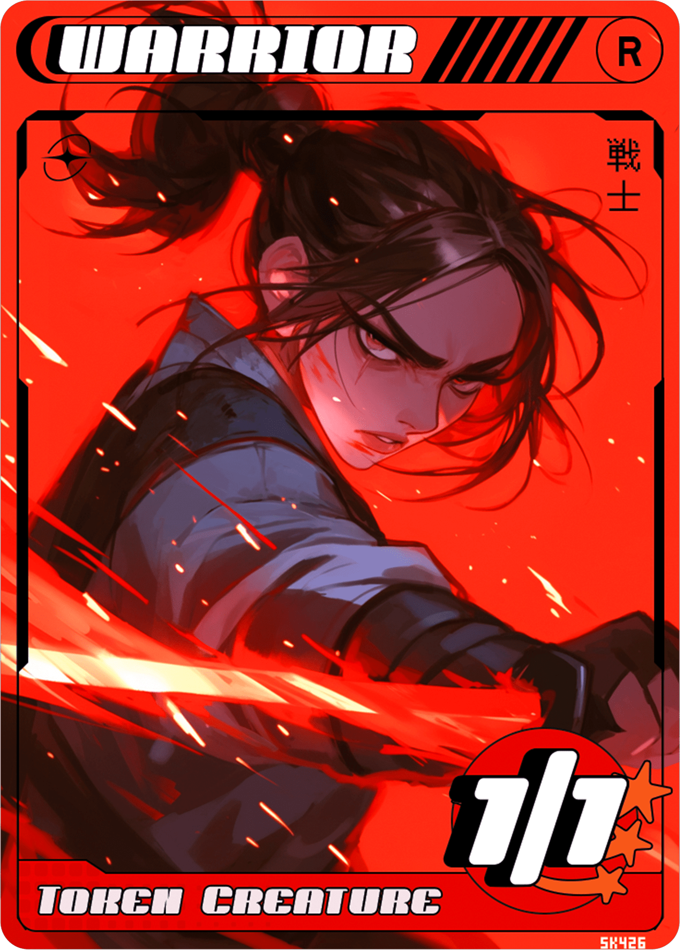 Warrior mtg token Magic mtg | Custom Anime Style | Alfies!